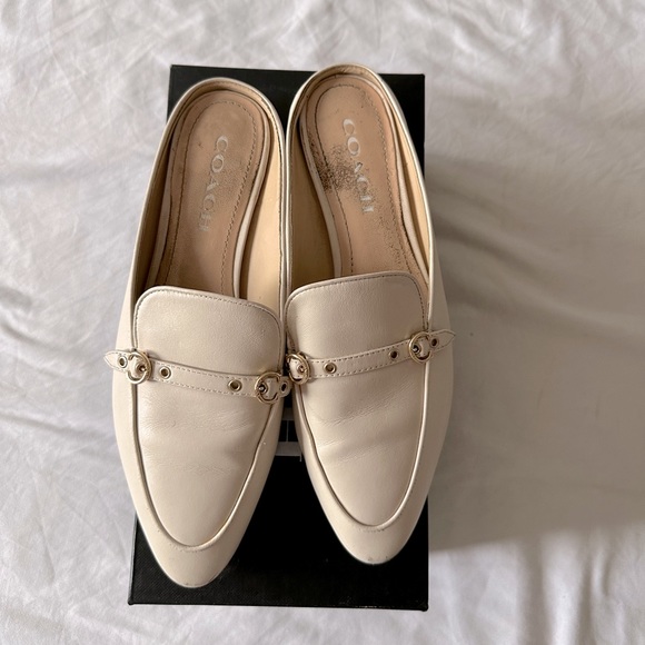 Coach | Shoes | Coach Irene Leather Mule Ivory Size 75 | Poshmark